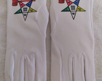 OES Order of the Eastern Star With Gavel Logo Emblem White Lace Gloves ...