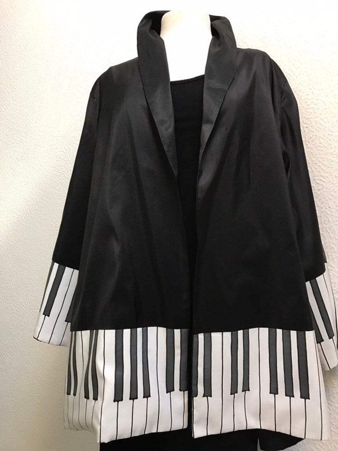 Hand Painted Silk Music Piano Keyboard Reversible Jacket by Designer ...