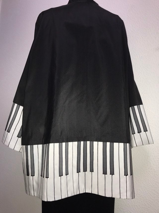 Hand Painted Silk Music Piano Keyboard Reversible Jacket by - Etsy