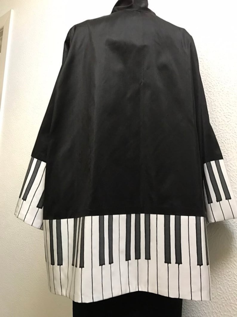 Hand Painted Silk Music Piano Keyboard Reversible Jacket by Designer ...