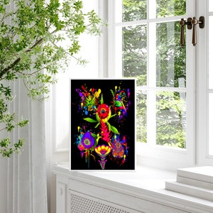Blacklight Poster, Watercolor Splashes, Paint Splatter Art ...
