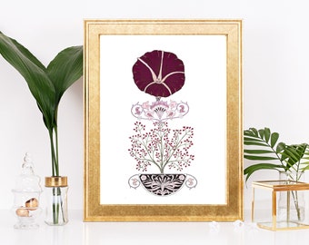 Burgundy Wall Art - Etsy