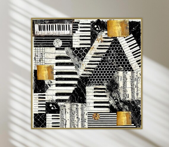 Arte Musical Abstracto En Blanco Y Negro Nota Musical Ilustración