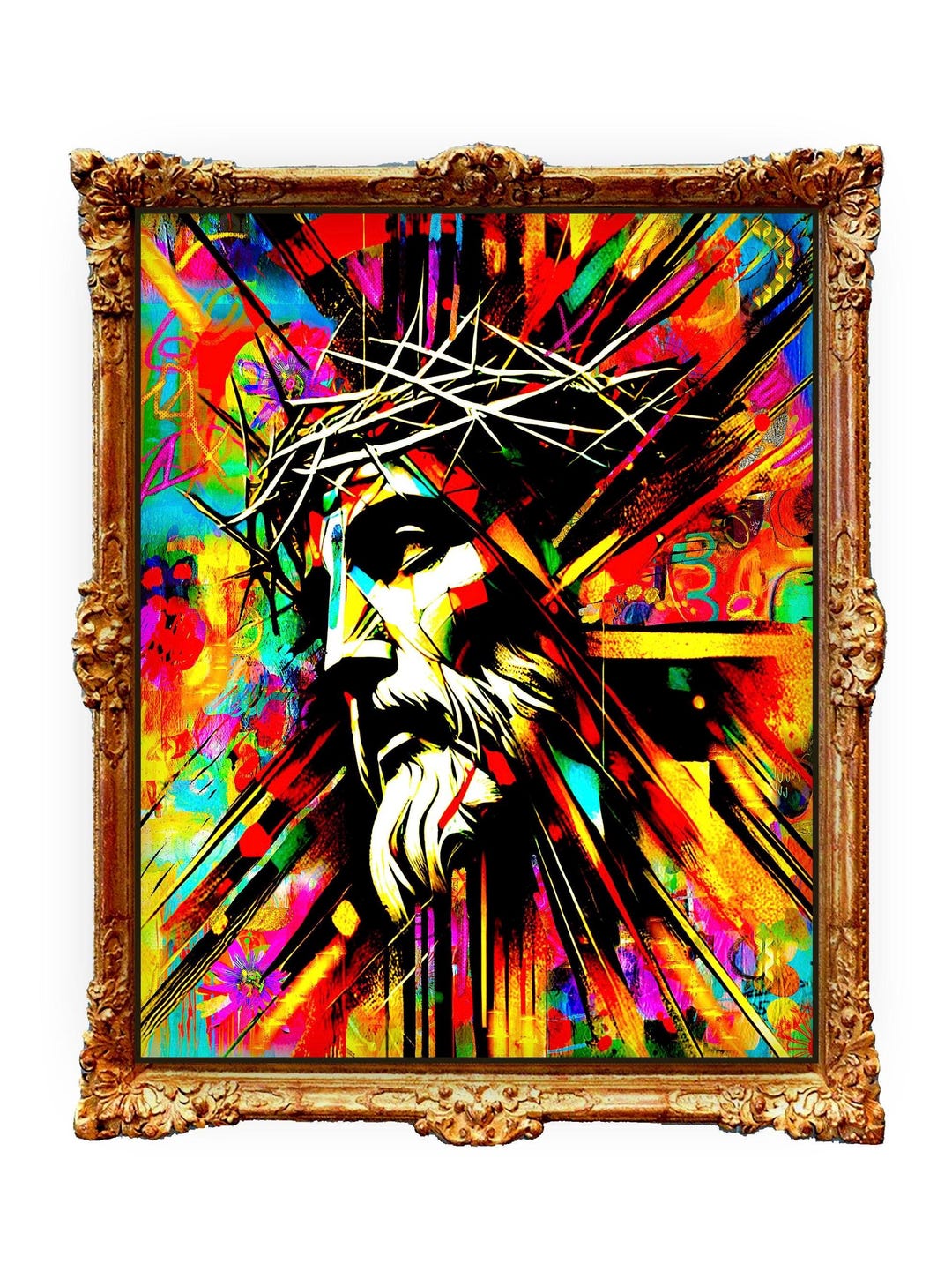 Jesus Painting, Modern Jesus Wall Art, Aesthetic Bible Verse Poster ...
