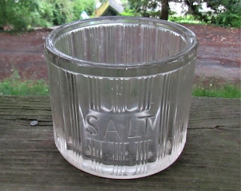 Vintage Clear Glass Salt Box, Ribbed Hoosier Style - Etsy