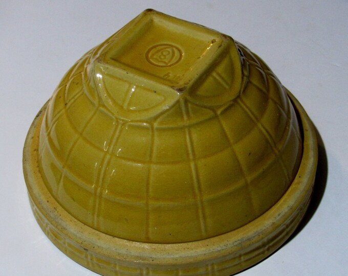 Antique Yellow Window Pane Stoneware Mixing Bowl - Etsy