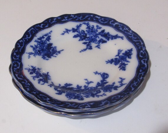 4 TOURAINE FLOW BLUE Stanley Pottery Bread Plates 6-1/2 - Etsy