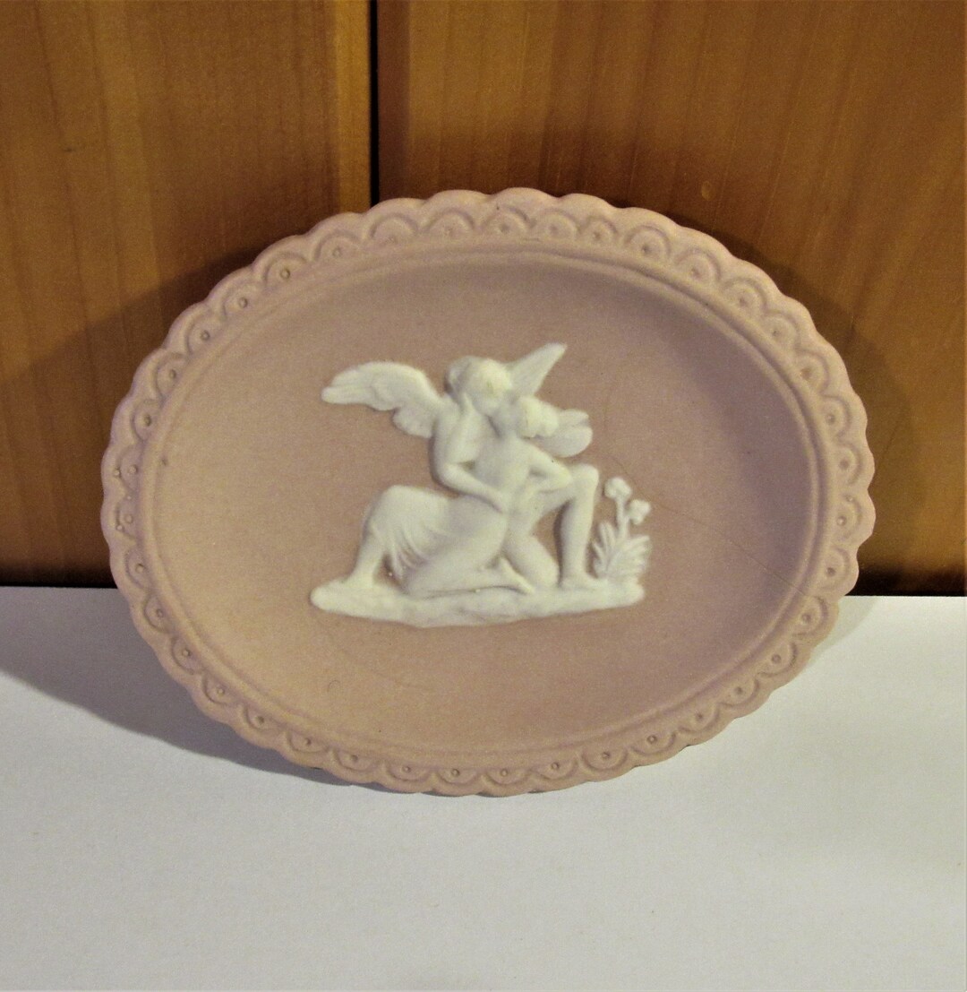 WEDGEWOOD JASPERWARE PINK Trinket Tray With Angel - Etsy