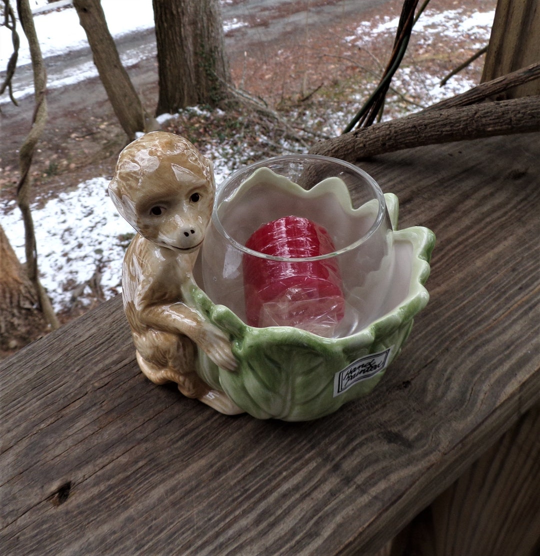 FITZ AND FLOYD Monkey Candleholder With Candle - Etsy