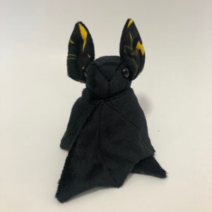 Black Lightning Bolt Bat Plush, Stuffed Animal, Softie - Etsy