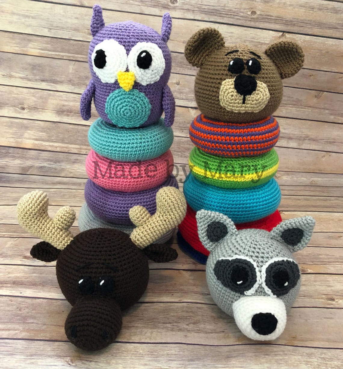 PDF PATTERN: Ring Stacker Woodland Animals crochet Pattern | Etsy