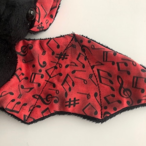 Black Red Music Note Bat Plush, Stuffed Animal, Softie - Etsy