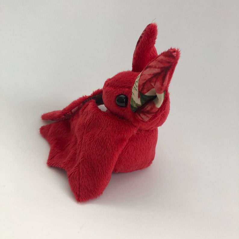 Poinsettia Red Bat Plush Stuffed Animal Softie - Etsy