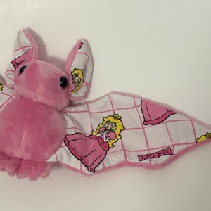 Pink Princess Peach Bat Plush, Stuffed Animal, Softie, Made From ...