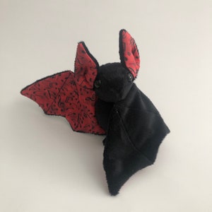 Black Red Music Note Bat Plush, Stuffed Animal, Softie - Etsy