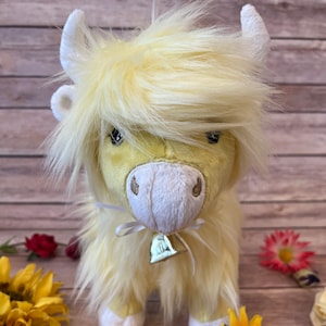 Yellow, Highland Cow Stuffed Animal, Softie - Etsy