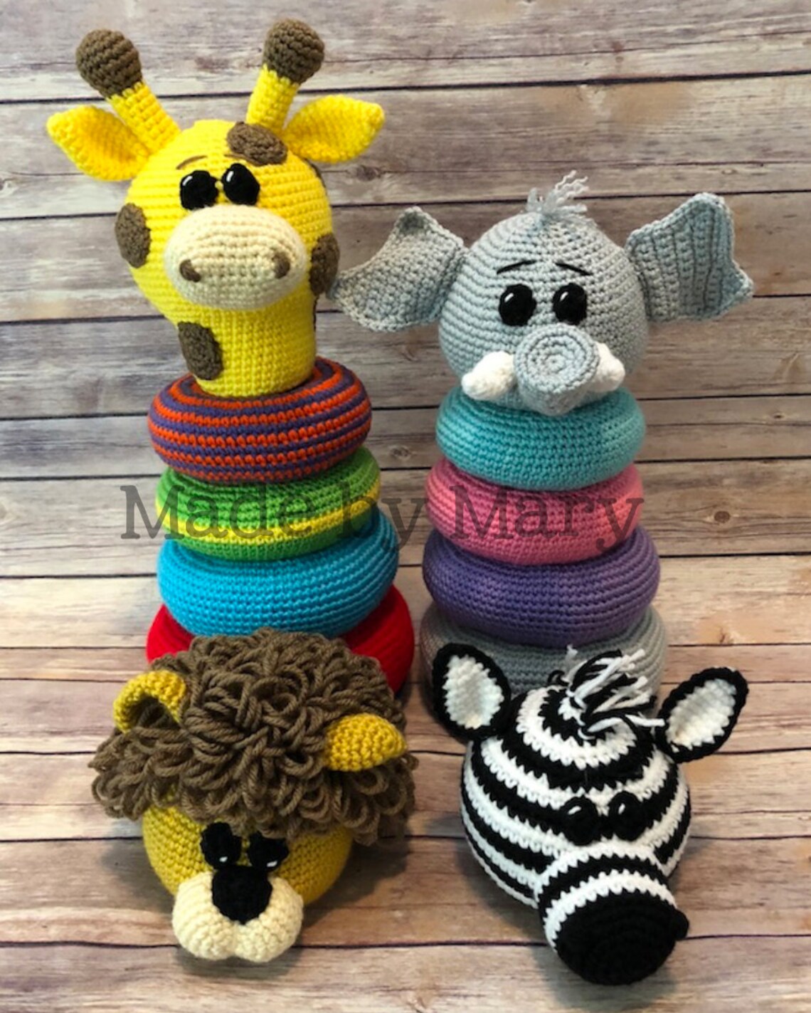 PDF PATTERN: Ring Stacker Zoo Animals 1 crochet Pattern | Etsy