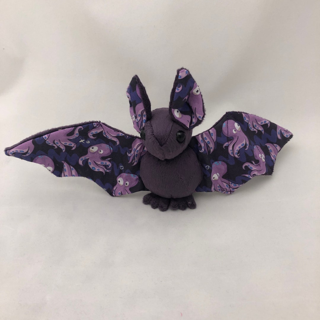 Dark Purple Octopus Bat Plush, Stuffed Animal, Softie - Etsy