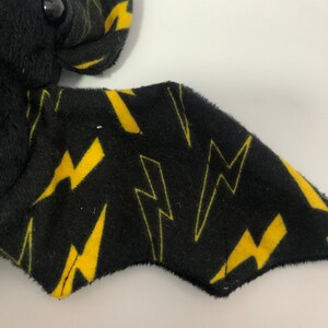 Black Lightning Bolt Bat Plush, Stuffed Animal, Softie - Etsy