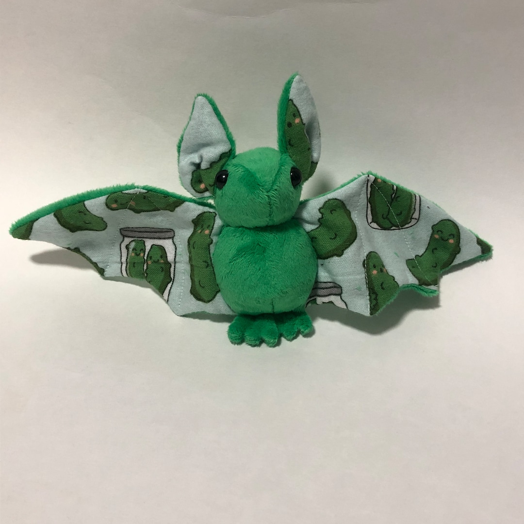 Green Pickle Bat Plush, Stuffed Animal, Softie - Etsy