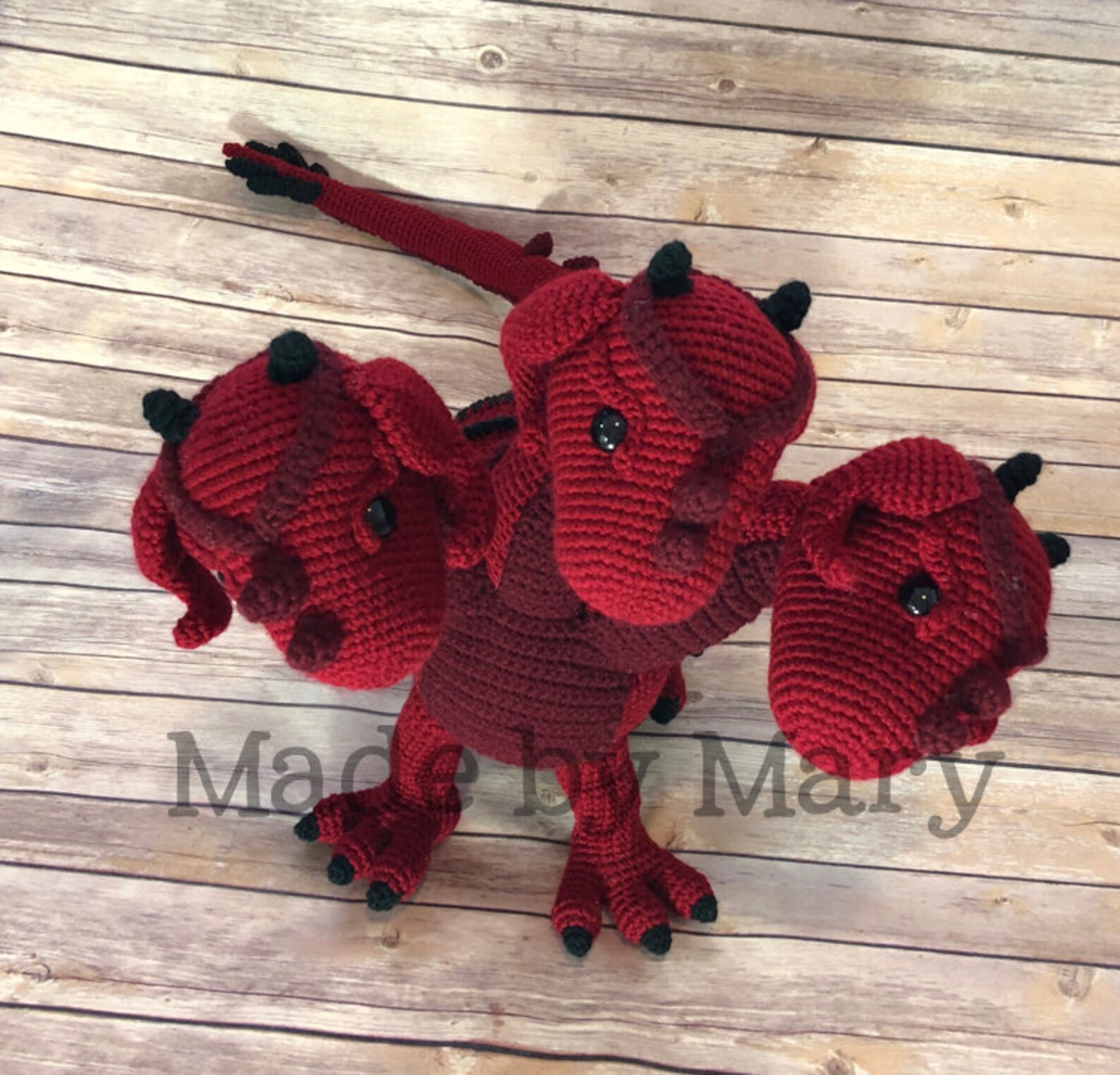 PDF Pattern: Three-headed Dragon **crochet Pattern Only, Not Actual ...