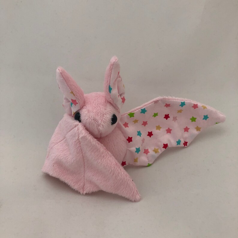 Light Pink Stars Bat Plush, Stuffed Animal, Softie - Etsy