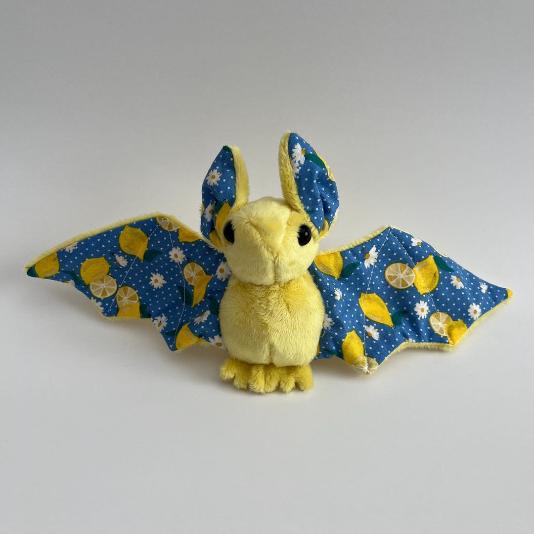 Lemon Yellow Bat Plush, Stuffed Animal, Softie - Etsy