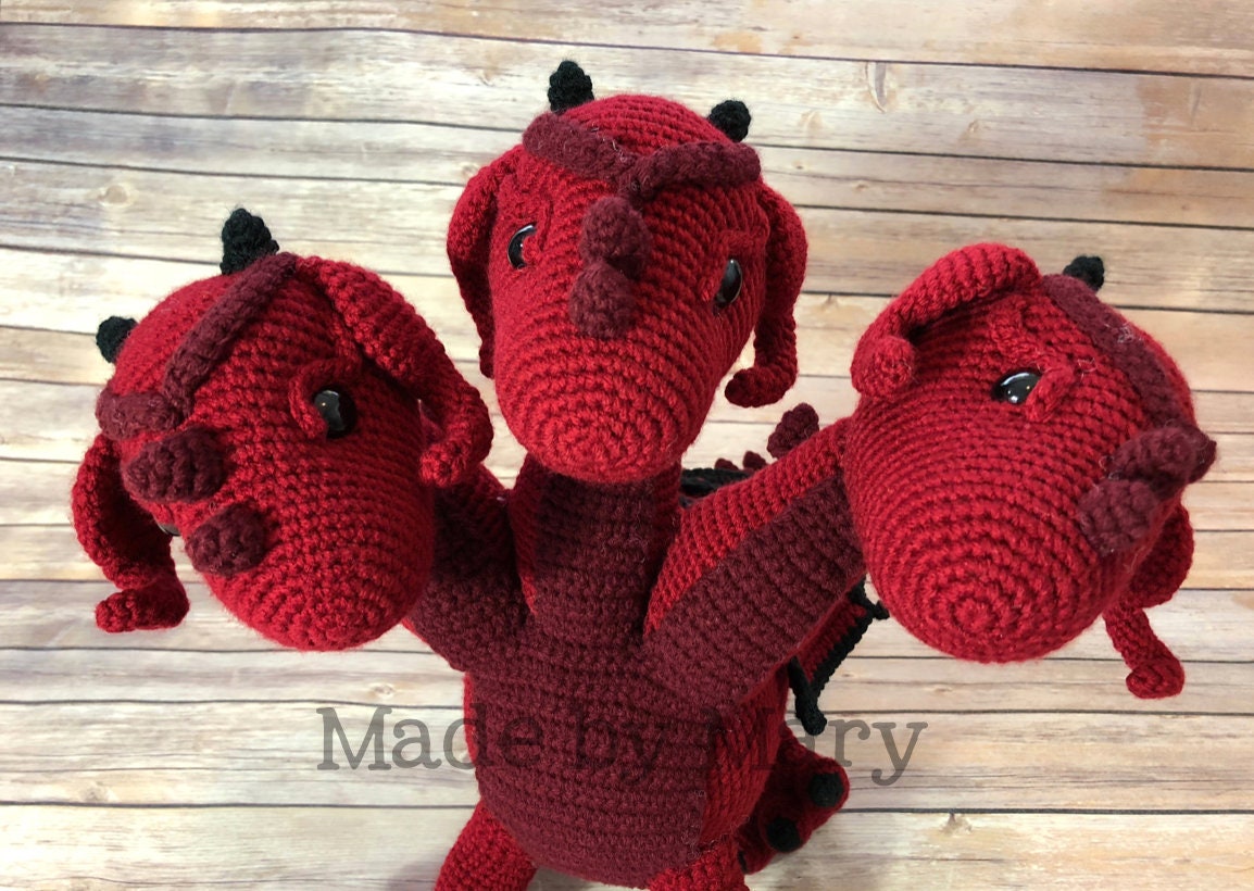 PDF Pattern: Three-headed Dragon **crochet Pattern Only, Not Actual ...