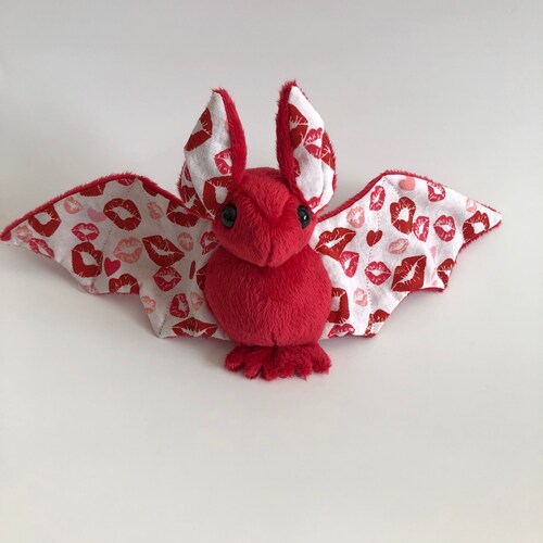 Peppermint Red Bat Plush Stuffed Animal Softie - Etsy