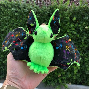 Green Music Note Bat Plush, Stuffed Animal, Softie - Etsy