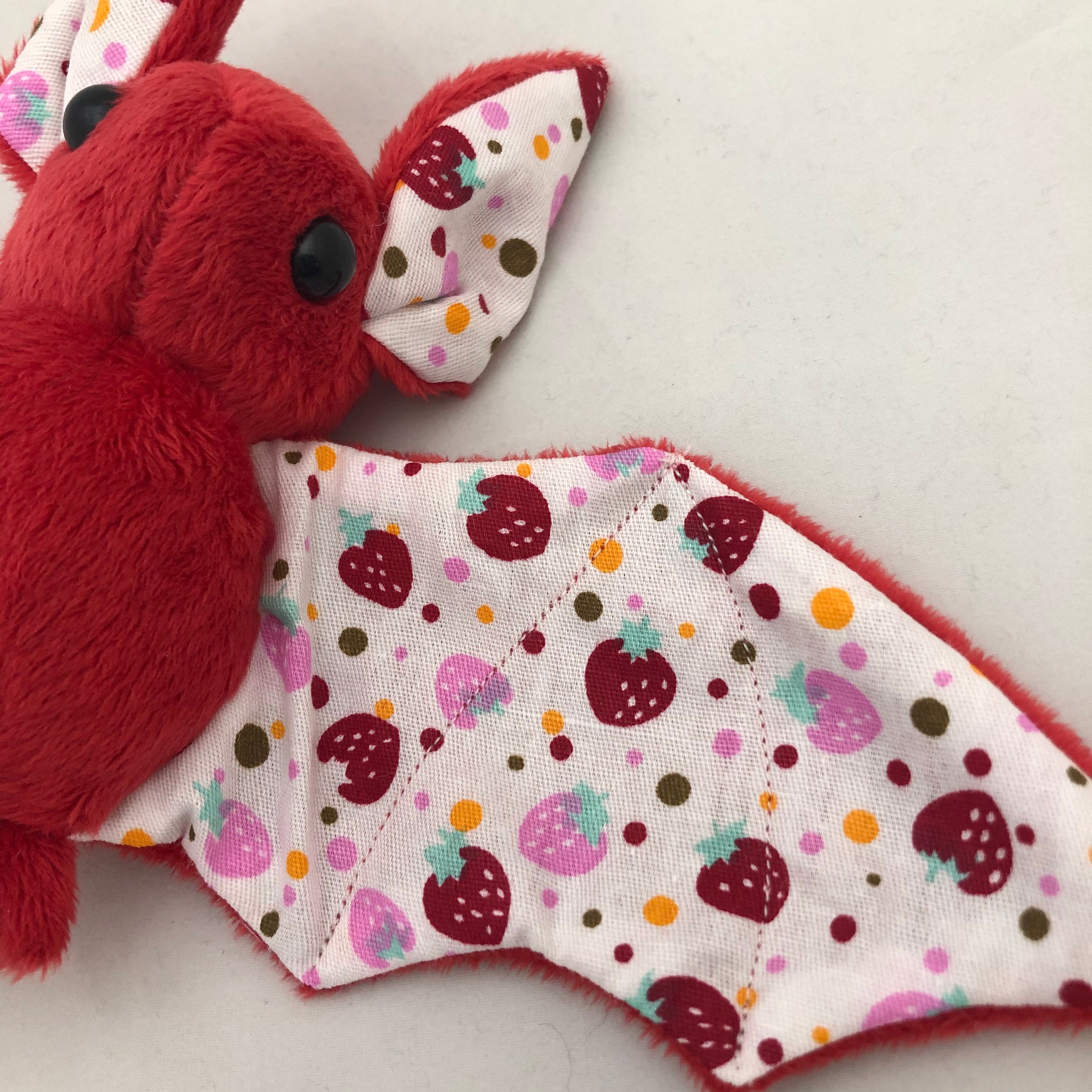 Strawberry Red Bat Plush Stuffed Animal Softie - Etsy