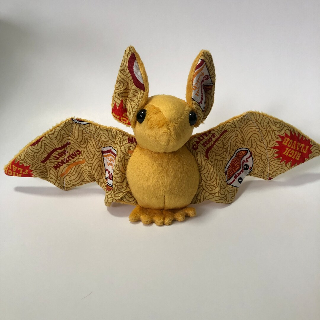 Yellow Ramen Noodle Bat Plush, Stuffed Animal, Softie - Etsy