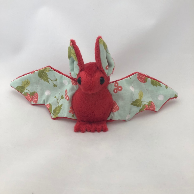 Red Mint Green Strawberry Bat Plush Stuffed Animal Softie - Etsy