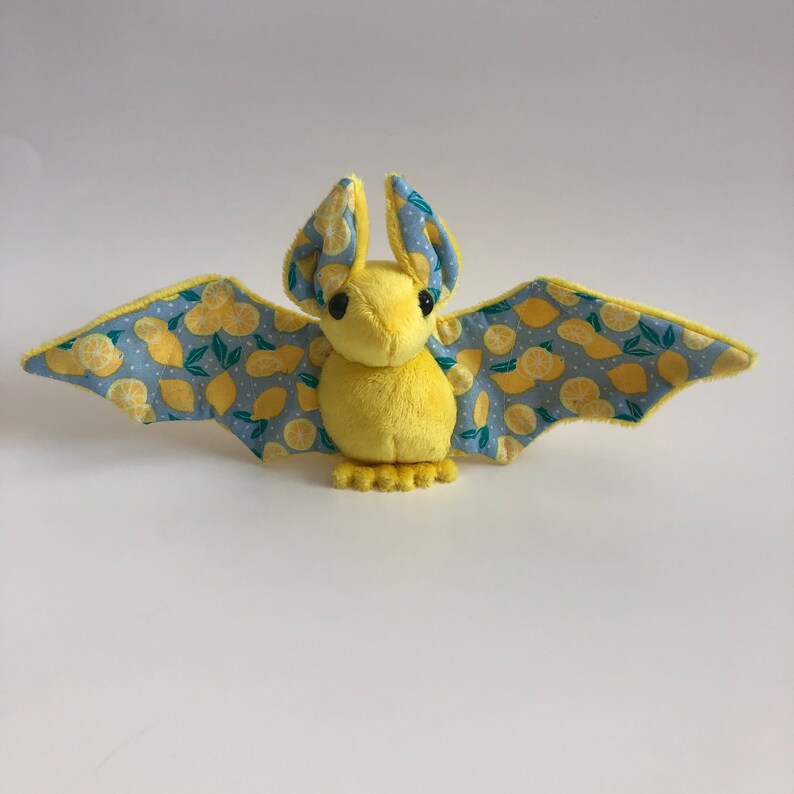 Lemon Yellow Bat Plush Stuffed Animal Softie - Etsy