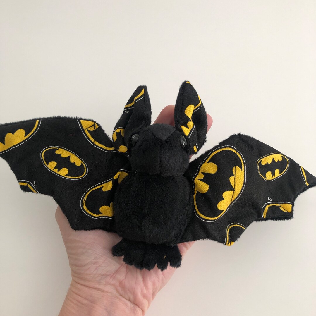 Black Batman Comic Bat Plush, Stuffed Animal, Softie, Made With ...