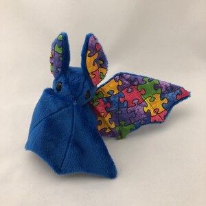 Blue Puzzle Bat Plush, Stuffed Animal, Softie - Etsy