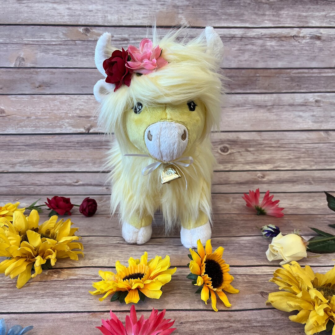 Yellow, Highland Cow Stuffed Animal, Softie - Etsy