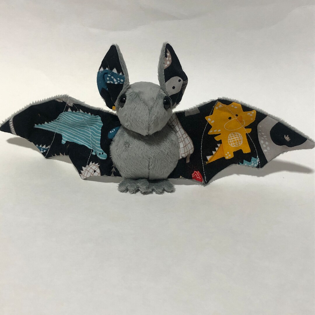 Gray Dinosaur Bat Plush, Stuffed Animal, Softie - Etsy