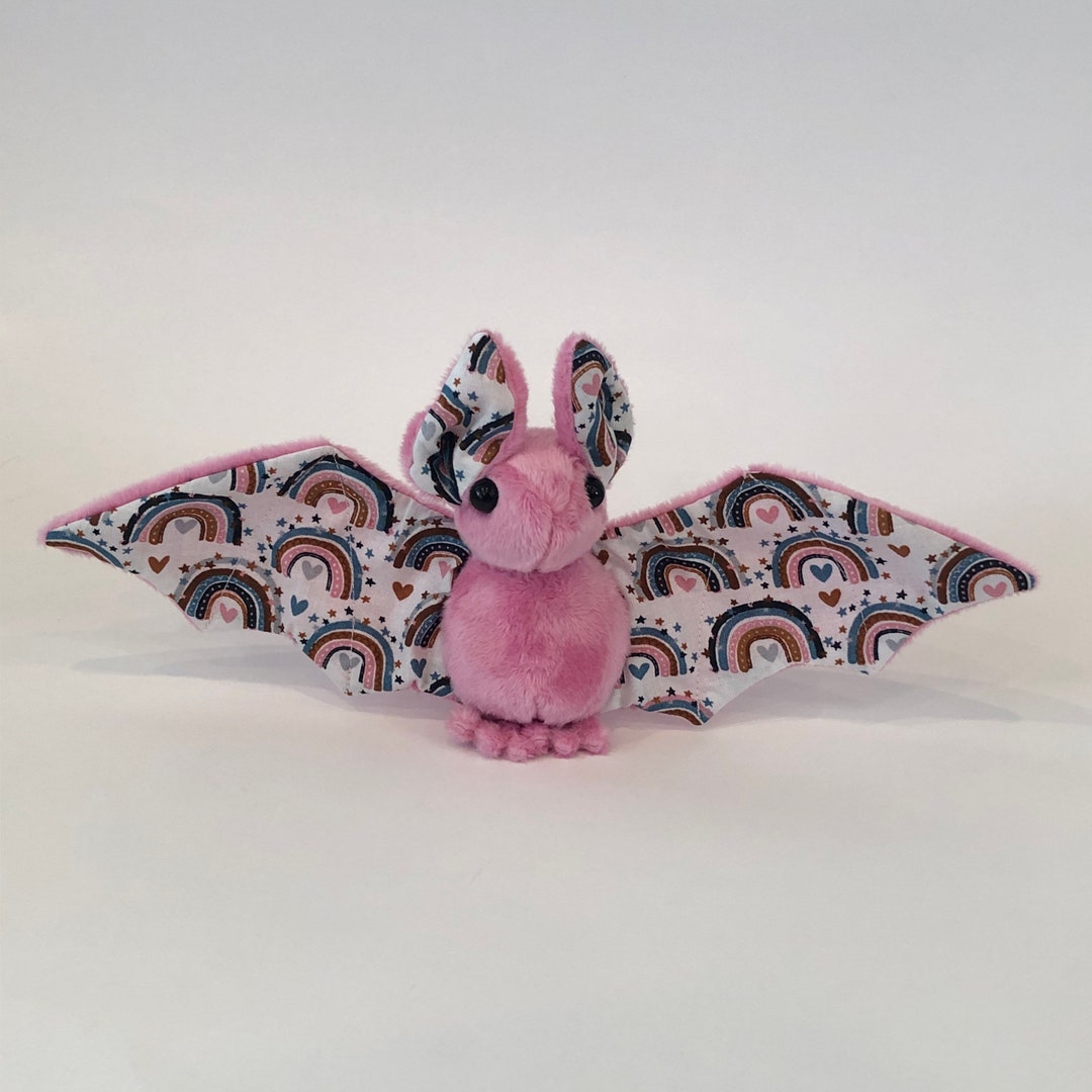Rainbow Pink Bat Plush, Stuffed Animal, Softie - Etsy