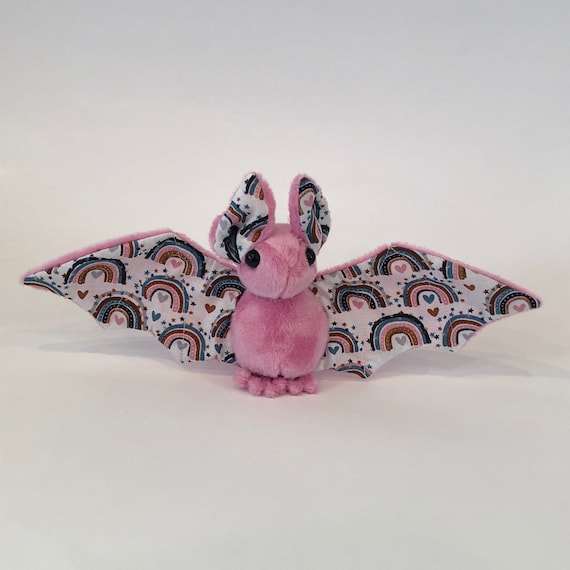 Rainbow Pink Bat Plush Stuffed Animal Softie - Etsy