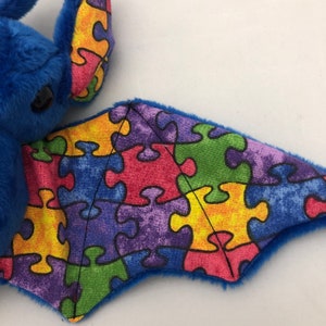 Blue Puzzle Bat Plush, Stuffed Animal, Softie - Etsy