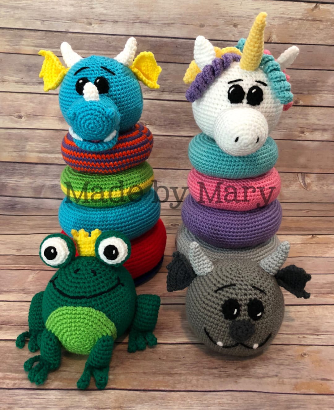 PDF PATTERN: Ring Stacker Fantasy Animals **crochet Pattern Only, Not ...