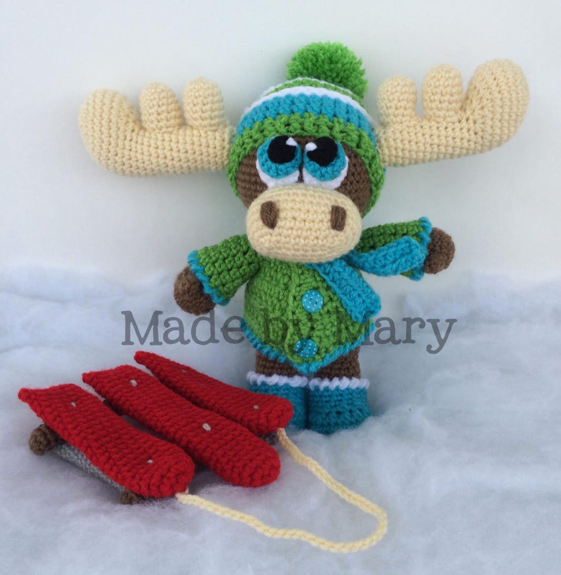 PDF PATTERN: Moose With Sled Amigurumi *crochet Pattern Only, Not ...
