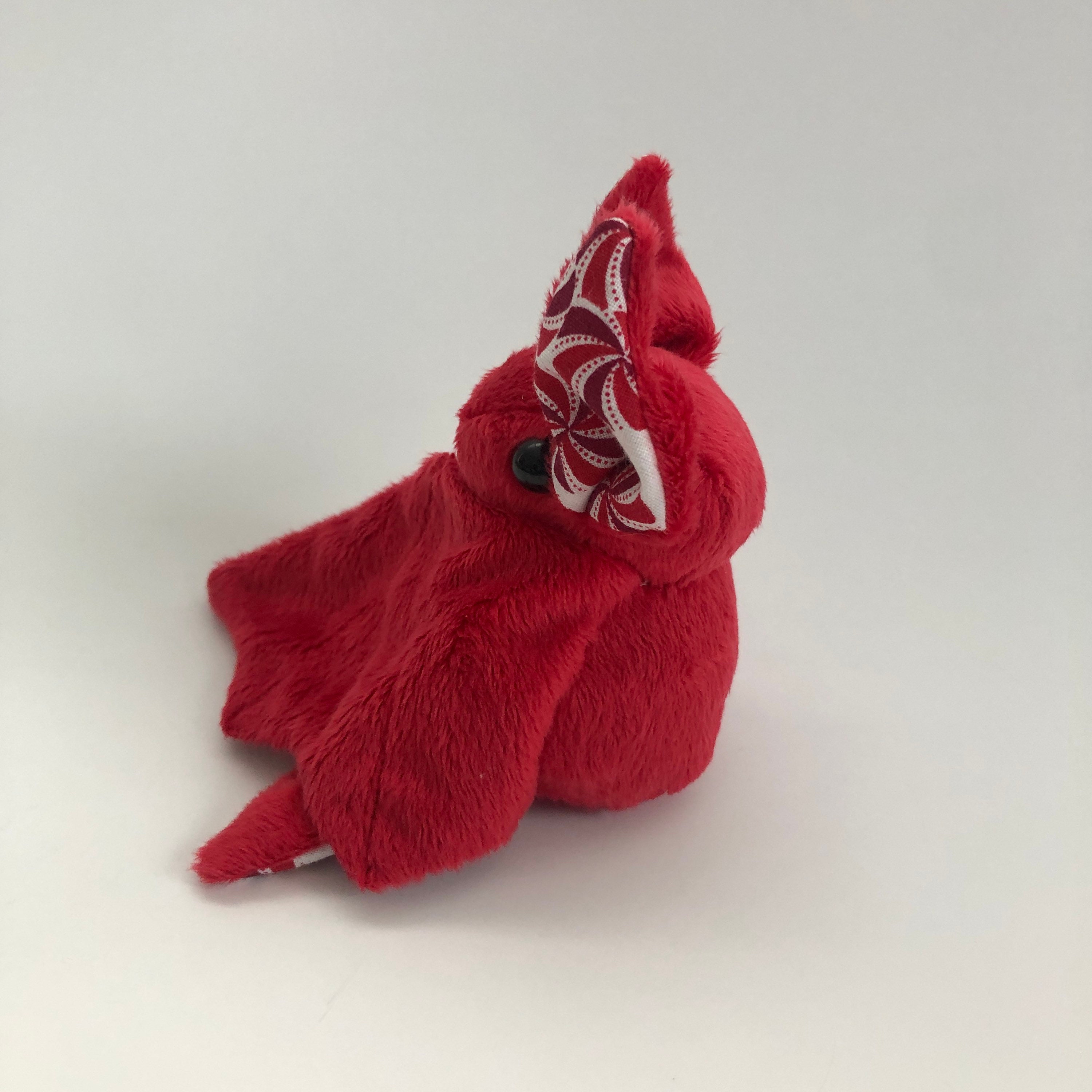 Peppermint Red Bat Plush, Stuffed Animal, Softie - Etsy