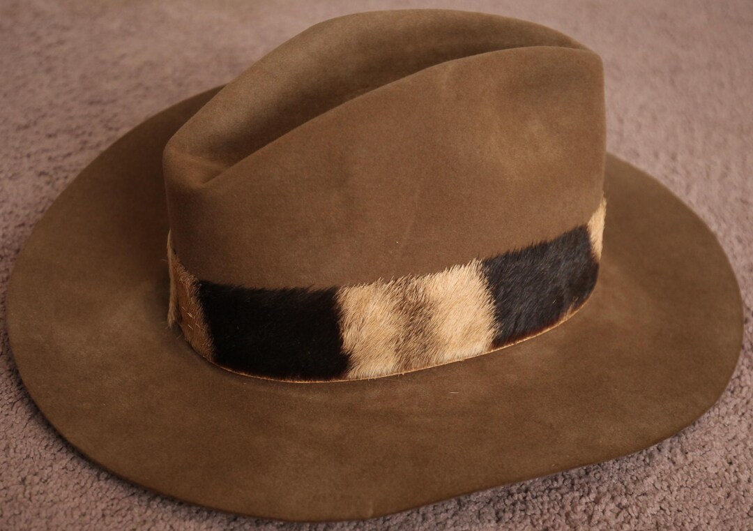 Vintage Willis & Geiger Outfitters Dorian Leather Felt Hat Safari Zebra ...
