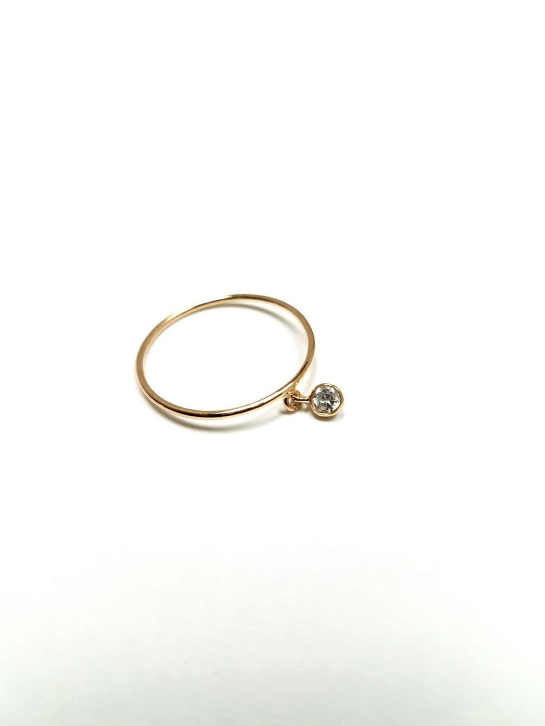 Diamond Dangle Ring - Etsy