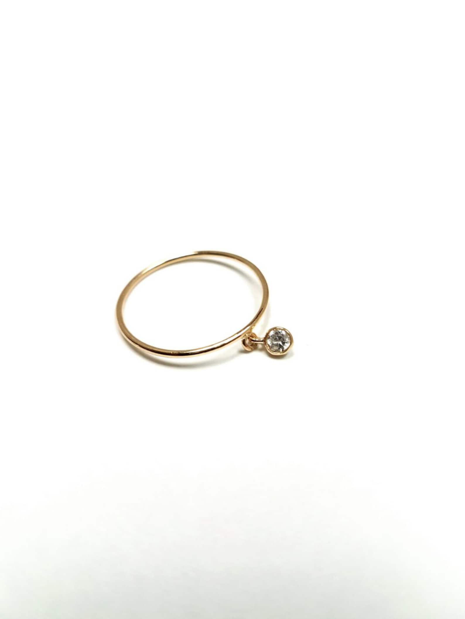 Diamond Dangle Ring - Etsy