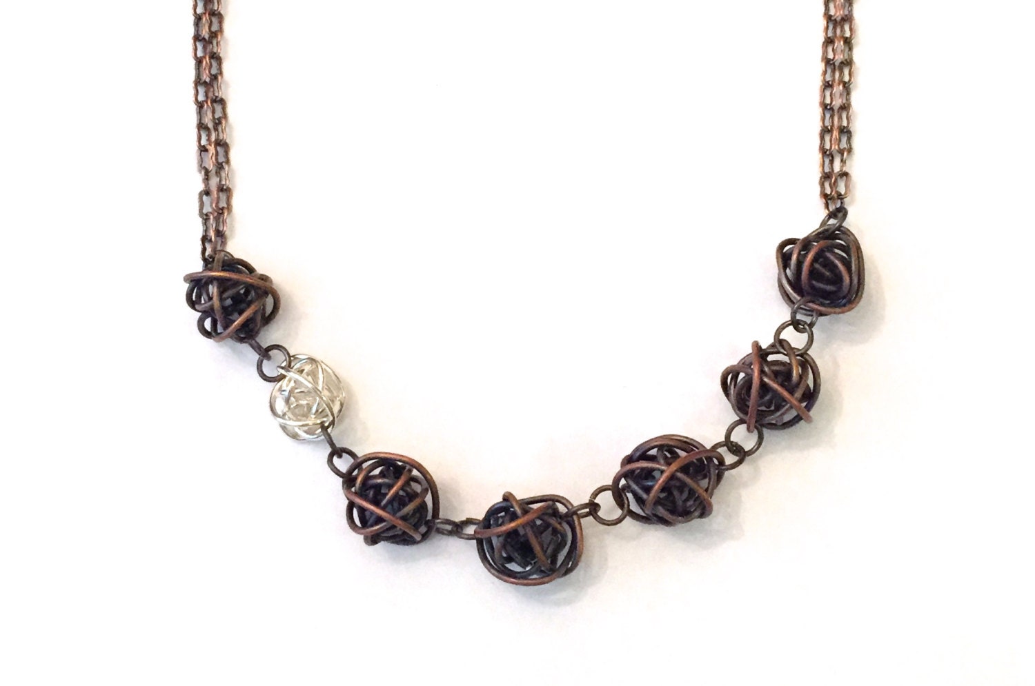 Copper and Silver Wire Wrapped Ball scribbles - Etsy