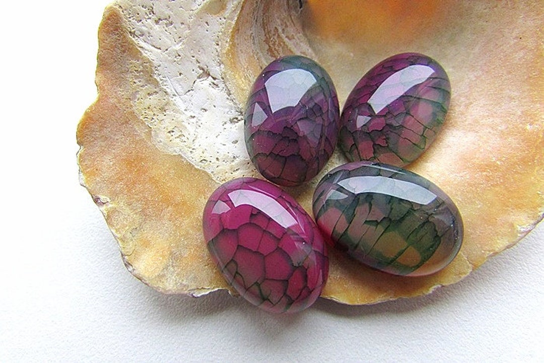 Dragon Veins Agate Cabochon Pink Green Agate Stone Cabochon - Etsy