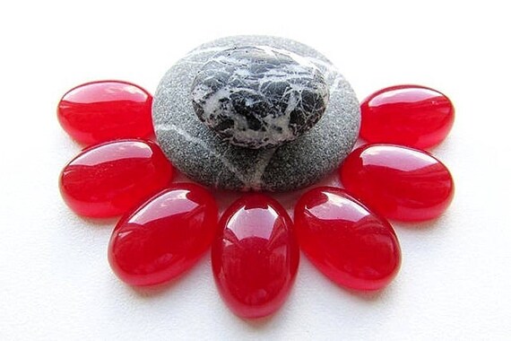 2pcs Red Jade Cabochons 18x13mm Oval Nephrite Cabochon Red | Etsy